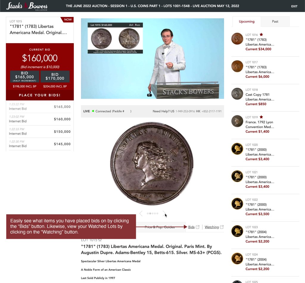 Bid in Online Auctions | Stacks Bowers Coin Sales